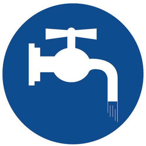 Panel de obligación - Cerrar el grifo - Aluminio - Manutan.es