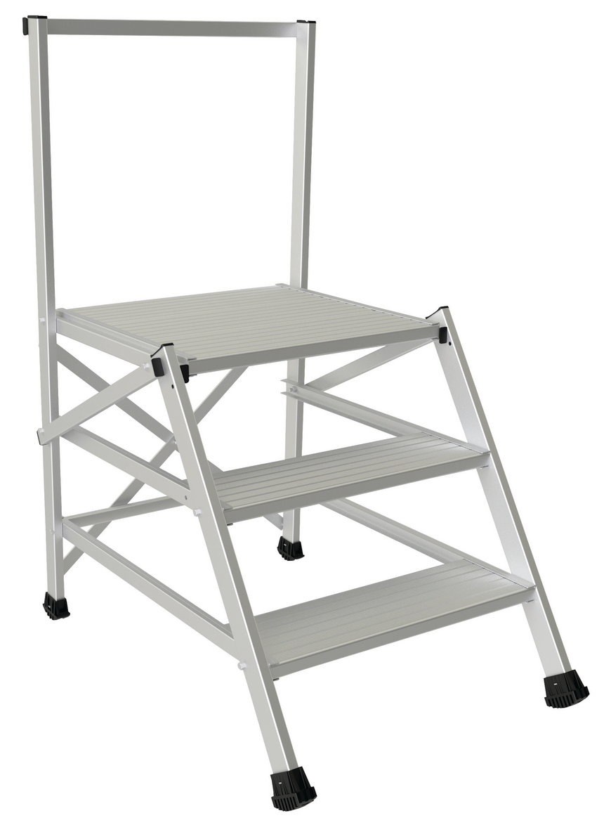 Escalerilla fija y móvil con barandilla frontal - Manutan.es