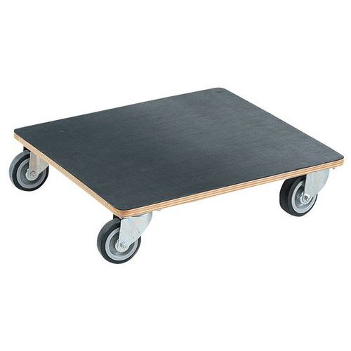 Plataforma rodante madera - Acabado en goma - Carga 250 kg - Manutan.es