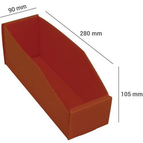 Caja desplegable con abertura frontal - Longitud 280 mm - De 2,5 L a 3 ...
