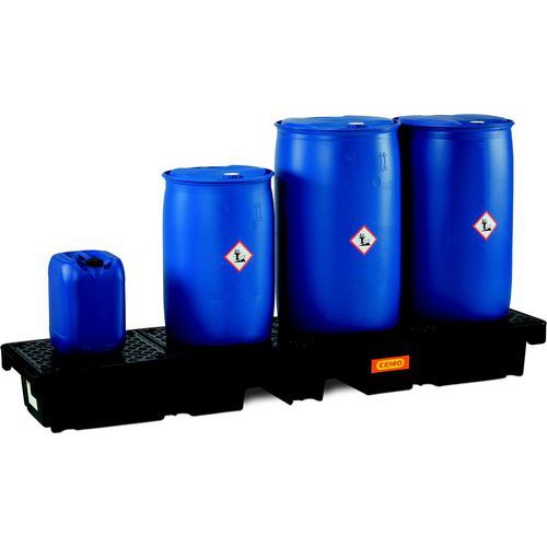 Bac de rétention polyéthylène pour fûts - Cemo - Manutan.es