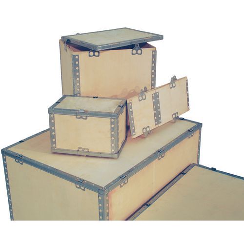 Caja de transporte de contrachapado con tapa - Manutan.es