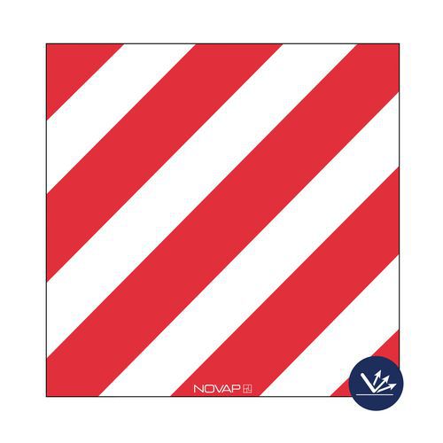 Panel de señalización con franjas rojo/blanco - Novap - Manutan.es