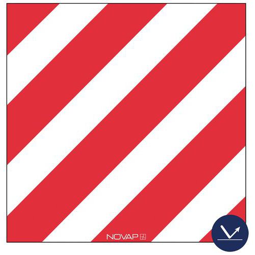 Panel de señalización con franjas rojo/blanco - Novap - Manutan.es