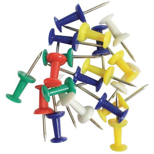 Chinchetas de colores surtidos - Caja de 100 - Manutan - Manutan.es