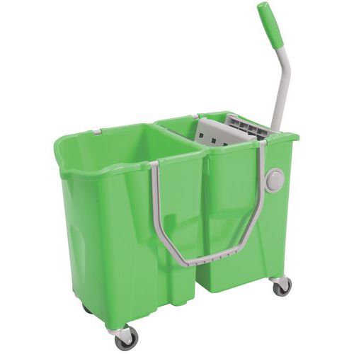 Carro de lavado con doble cubo 2 x 15 L con escurridor plano - Manutan ...