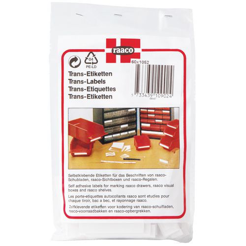Etiquetas para cajoneras organizadoras Raaco - Manutan.es