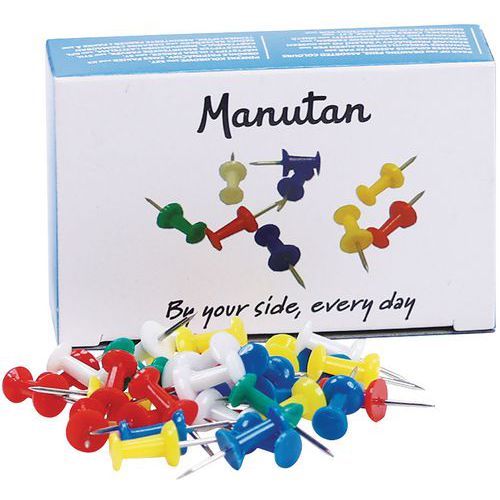 Chinchetas de colores surtidos - Caja de 100 - Manutan Expert - Manutan.es