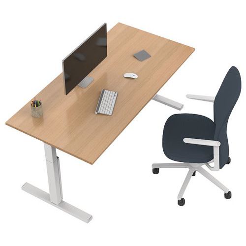 Escritorio recto con manivela con patas en T - Kelli - Manutan.es