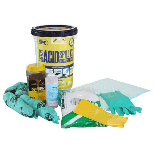 Kit anticontaminación para ácidos de batería - Manutan.es