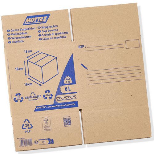 Carton d'expédition à simple cannelure - Mottez - Manutan.es